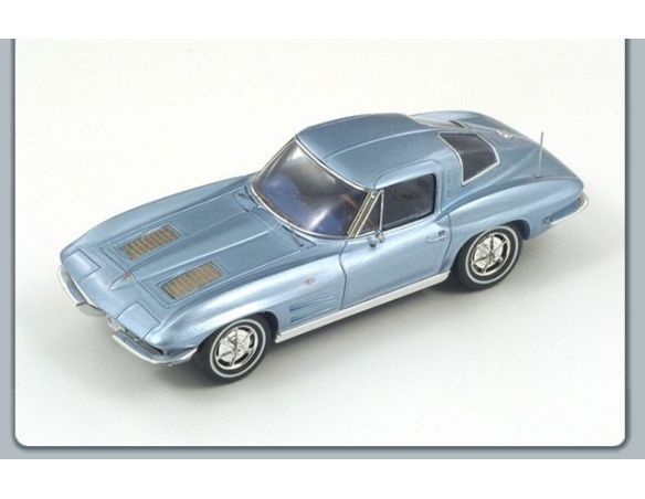 Spark Model S2971 CHEVROLET CORVETTE STING RAY COUPE' 1963 LIGHT BLUE ...