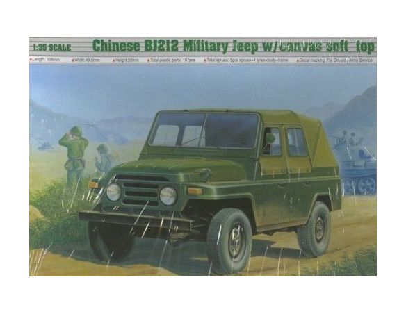 TRUMPETER 02302 CHINESE BJ212 MILITARY JEEP Modellino