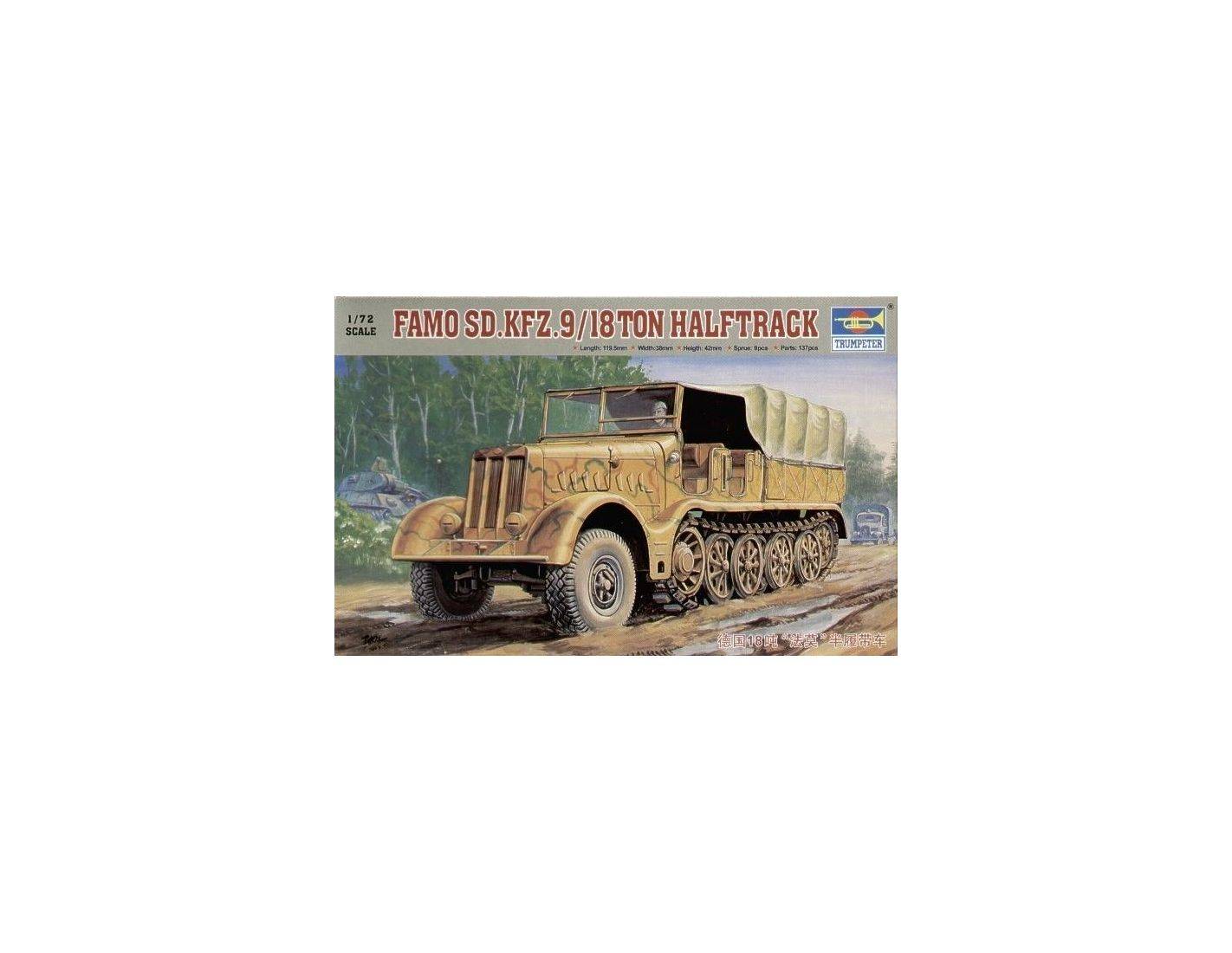 TRUMPETER 07203 FAMO SD.KFZ.9/18 TON HALFTRACK Modellino