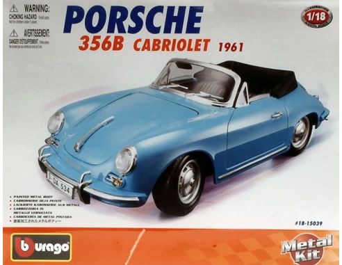 Bburago BU15039 PORSCHE 356B CABRIOLET 1961 KIT 1:18 Modellino