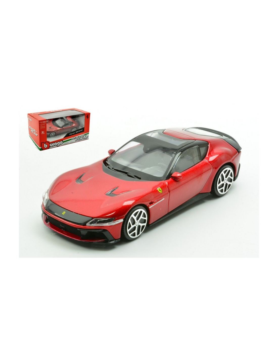 BBURAGO BU36056 FERRARI 12 CILINDRI RED 1:43 Modellino