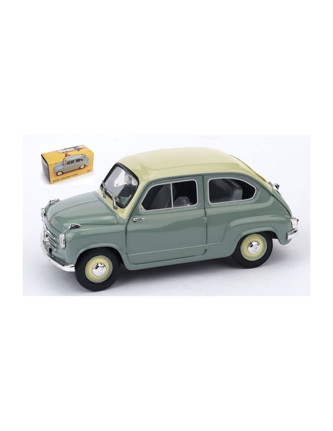 BRUMM BM0247-07B FIAT 600 1a SERIE 1955-1969 VERDE CHIARO/BICOLORE ...