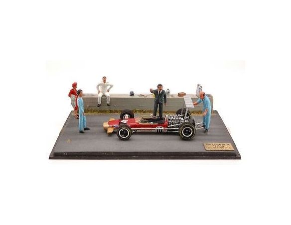 Microworld MWBE13 DIORAMA LOTUS G.HILL 1968 WORLD CHAMPION 1:43 Modellino