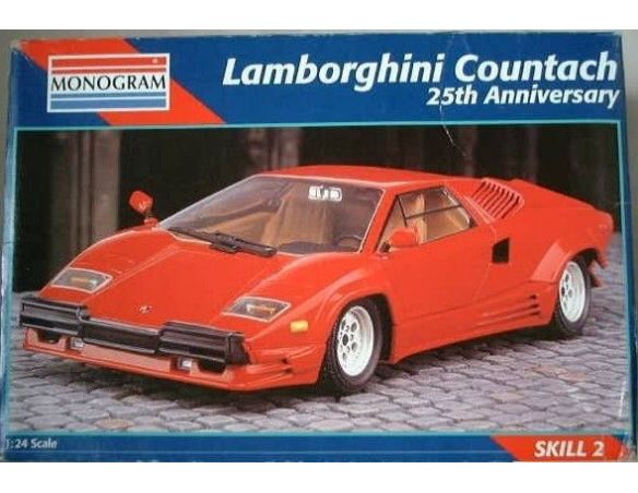 Monogram 2935 Lamborghini Countach 25th Anniversary Skill 2 kit 1:24 ...