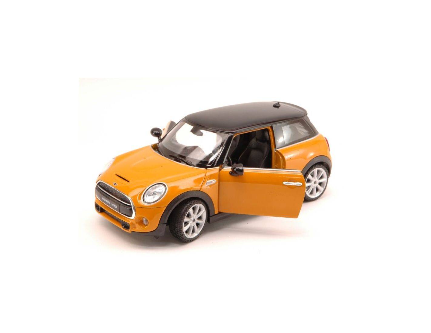 Welly WE4058OR NEW MINI COOPER HATCH 2014 OCHRE W/BLACK ROOF 1:24 Modellino