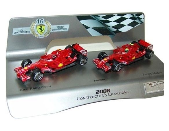 Mattel L8784 SET 2 PCS. FERRARI F2008 1/43 Modellino