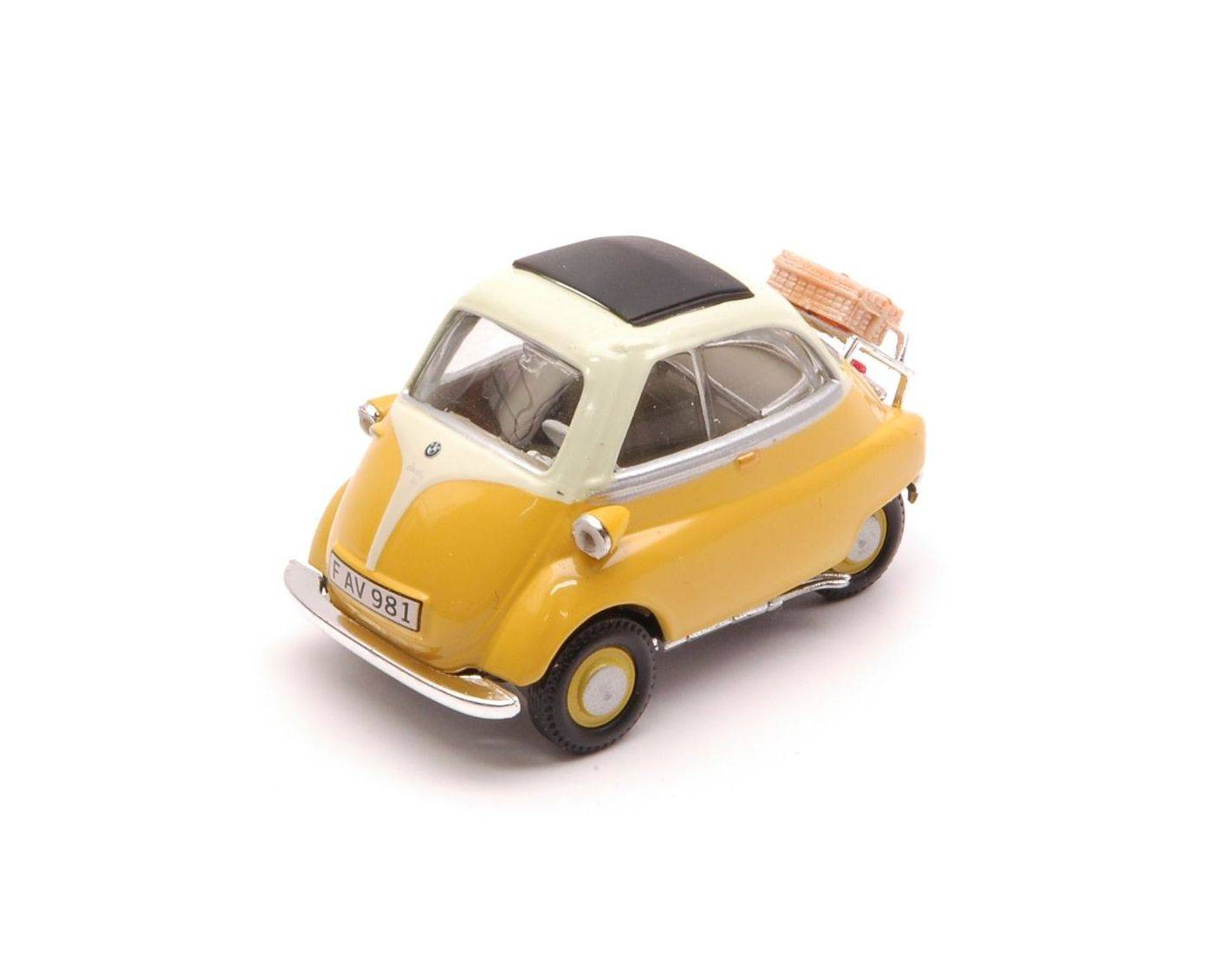 Cararama Motorama CA12370CR BMW ISETTA 250 YELLOW CREAM 1:43 Modellino