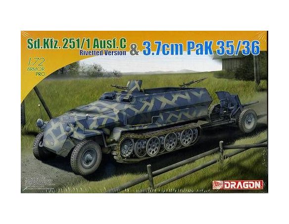 Dragon 7371 SD.KFZ.251/1 AUSF.C Rivetted Version Model 1:72 Kit Militari