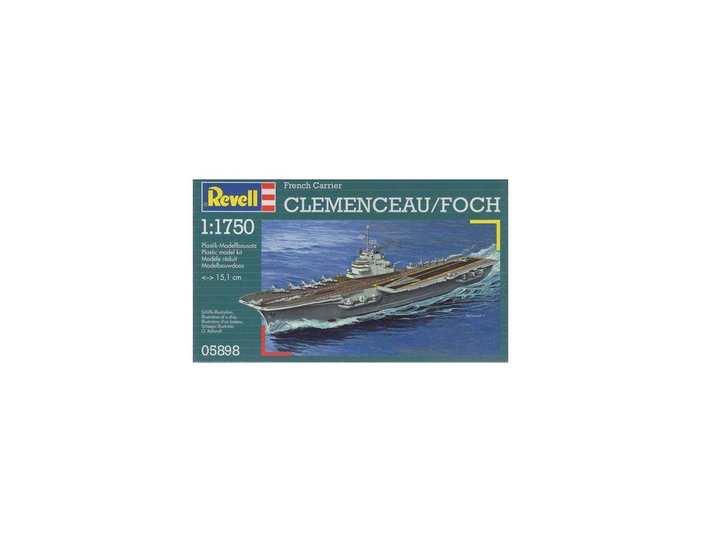 Revell 05898 FRENCH CARRIER CLEMENCEAU/FOCK 1:1750 Kit Modellino