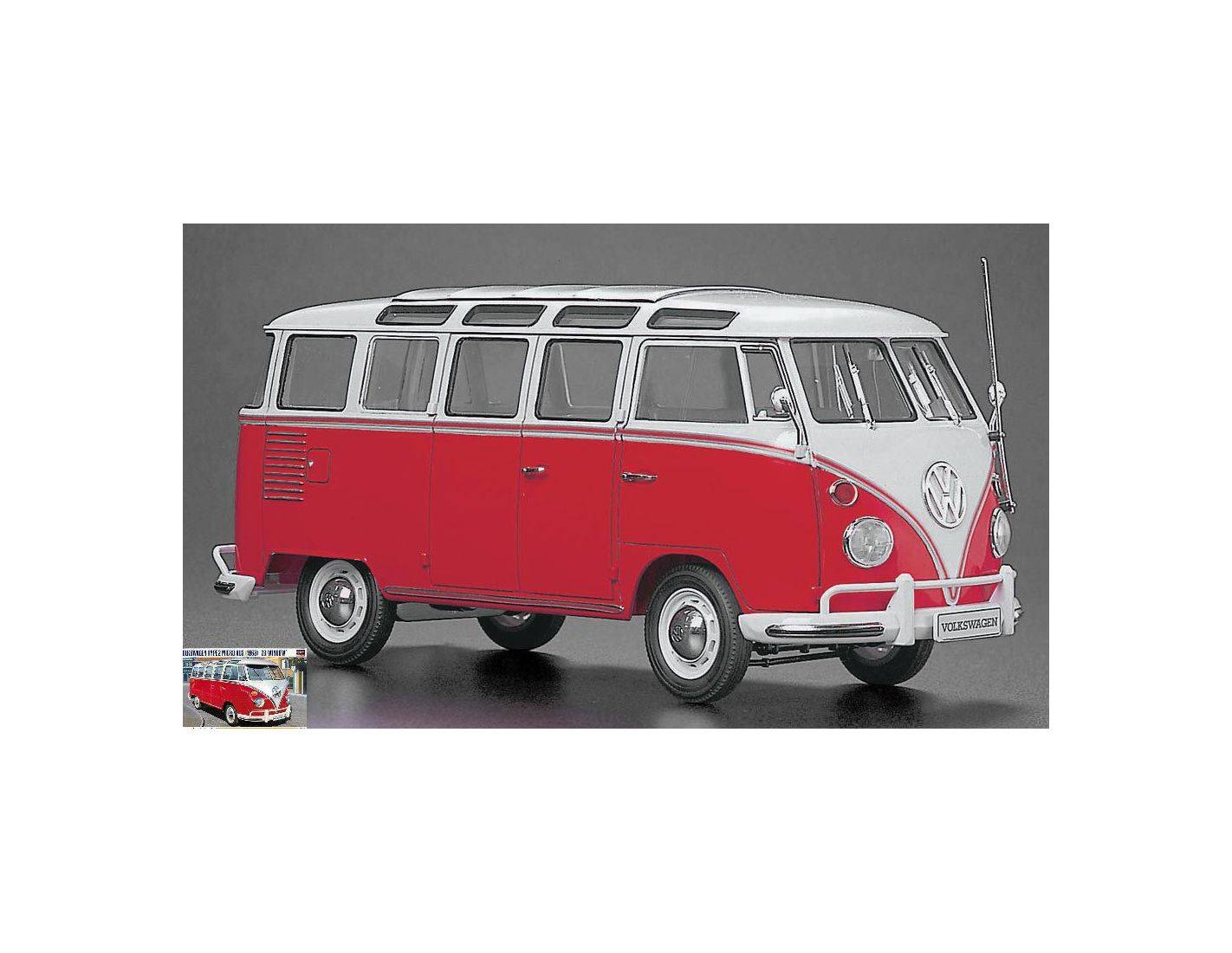 Hasegawa HGHC10 VW TYPE 2 MICROBUS 1963 23 WINDOWS KIT 1:24 Modellino