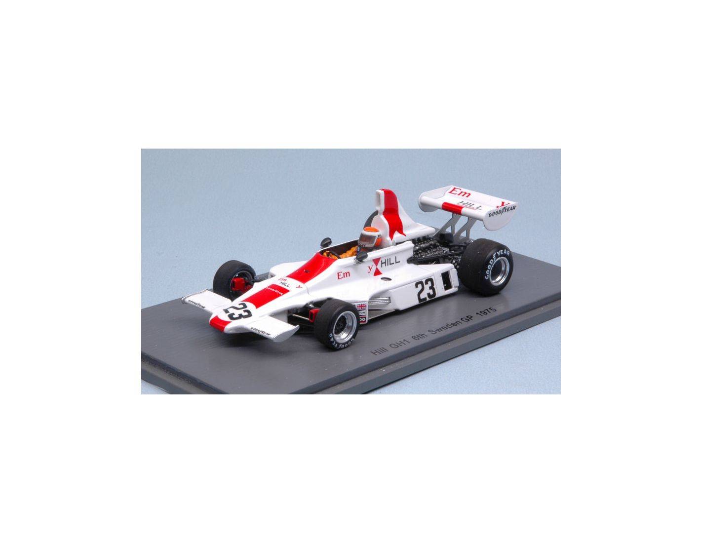 Spark Model S5673 HILL GH1 T.BRISE 1975 N.23 6th SWEDISH GP 1:43 Modellino