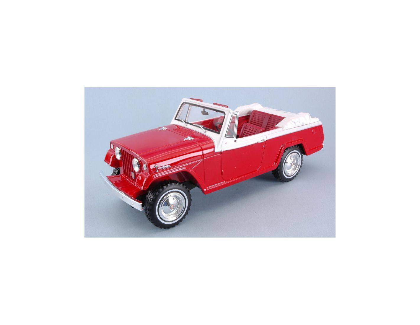 BOS MODEL BOS340 JEEP JEEPSTER COMMANDO CONVERTIBLE RED/WHITE 1:18 ...
