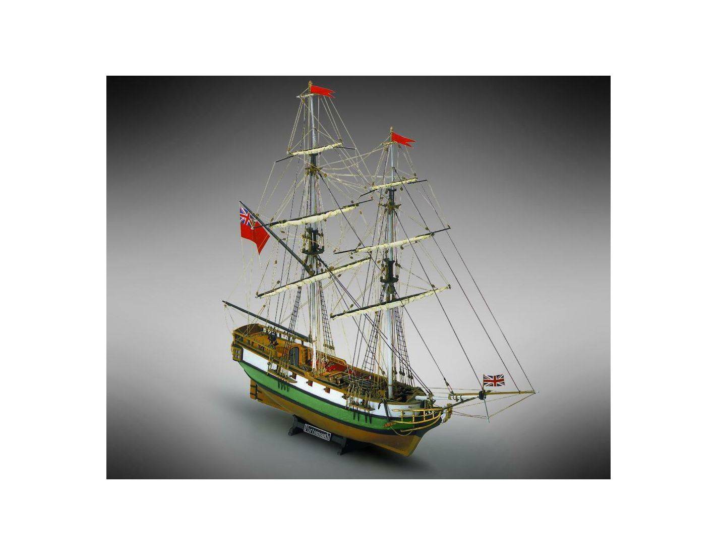 Mini Mamoli MV45 Portsmouth Brigantino Inglese 1796 1:64 Kit Modellino Navi