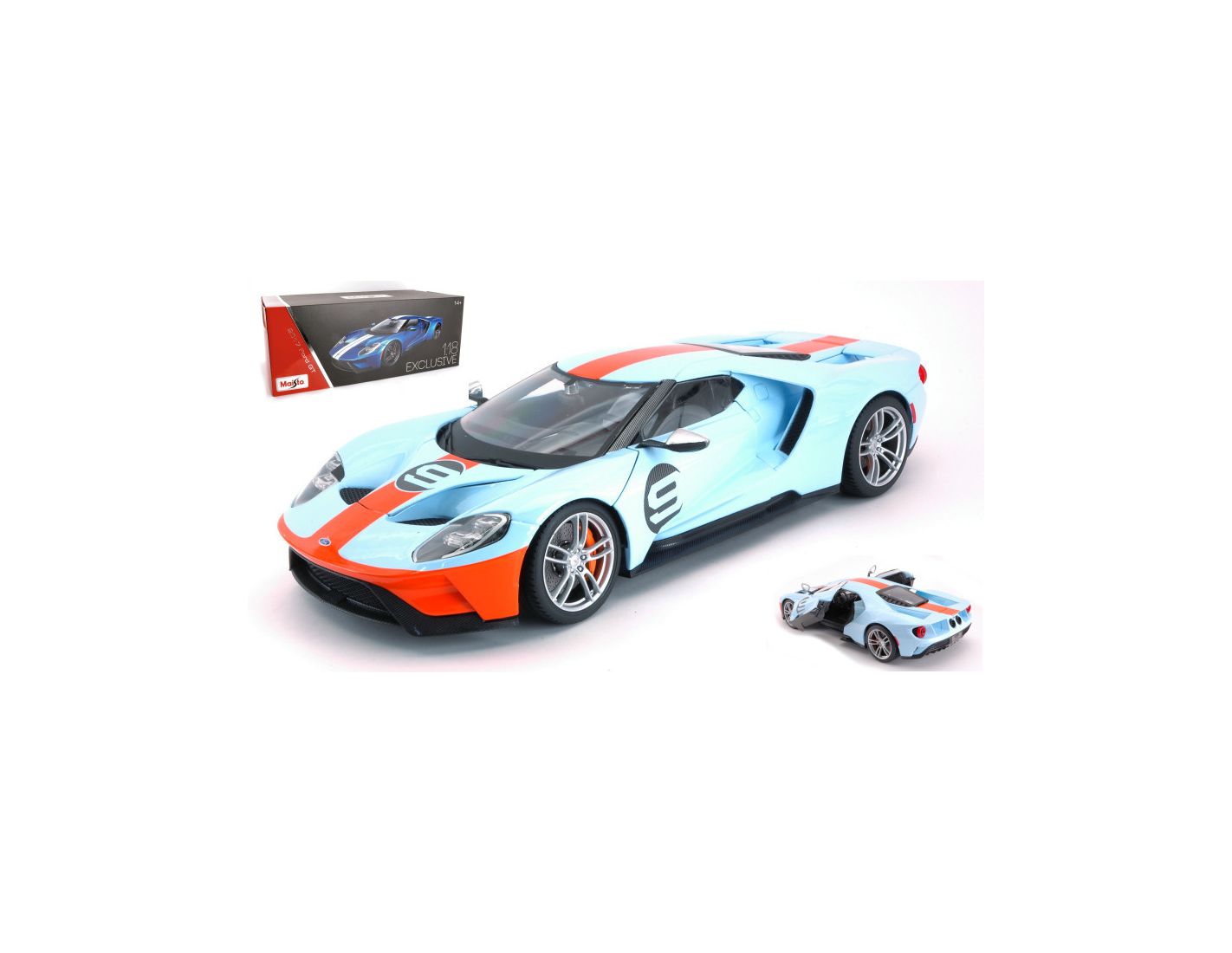 Maisto MI38134L FORD GT N.9 2017 GULF EXCLUSIVE SERIES 1:18 Modellino