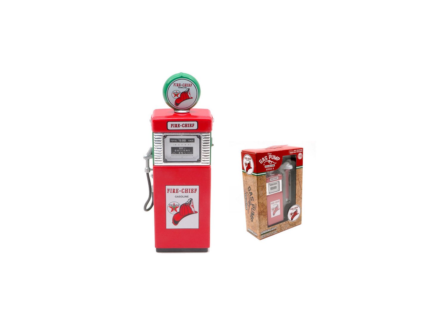 GREENLIGHT GREEN14080B POMPA BENZINA GAS PUMP TEXACO FIRE CHIEF SERIES ...