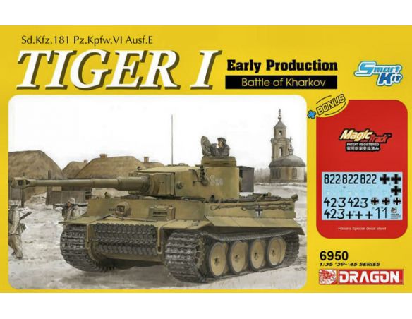 DRAGON D6950 TIGER I EARLY PRODUCTION BATTLE OF KHARKOV KIT 1:35 Modellino
