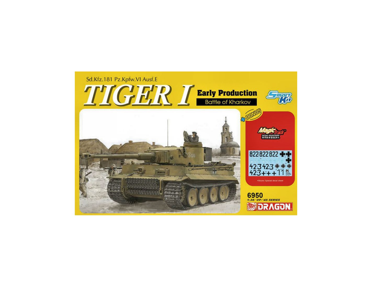DRAGON D6950 TIGER I EARLY PRODUCTION BATTLE OF KHARKOV KIT 1:35 Modellino