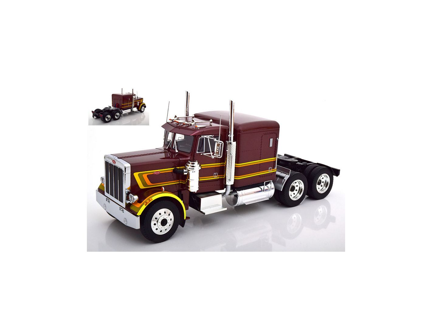 KK SCALE RK180081 ROAD KING PETERBILT 359 1967 BROWN 1:18 Modellino