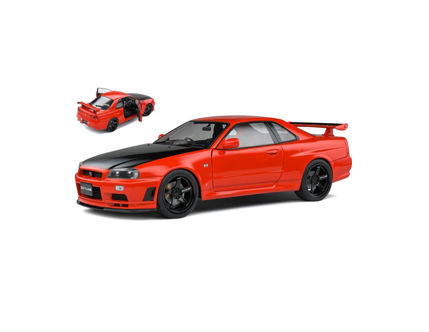SOLIDO SL1804305 NISSAN SKYLINE (R34) GT-R 1999 ACTIVE RED 1:18 Modellino