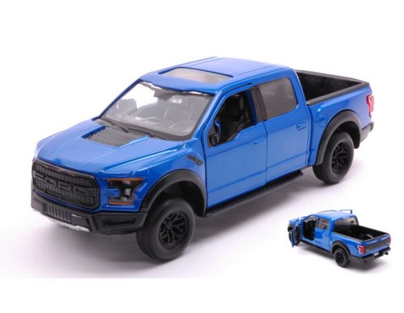 MOTORMAX MTM79344B FORD F-150 RAPTOR 2017 BLUE 1:24 Modellino