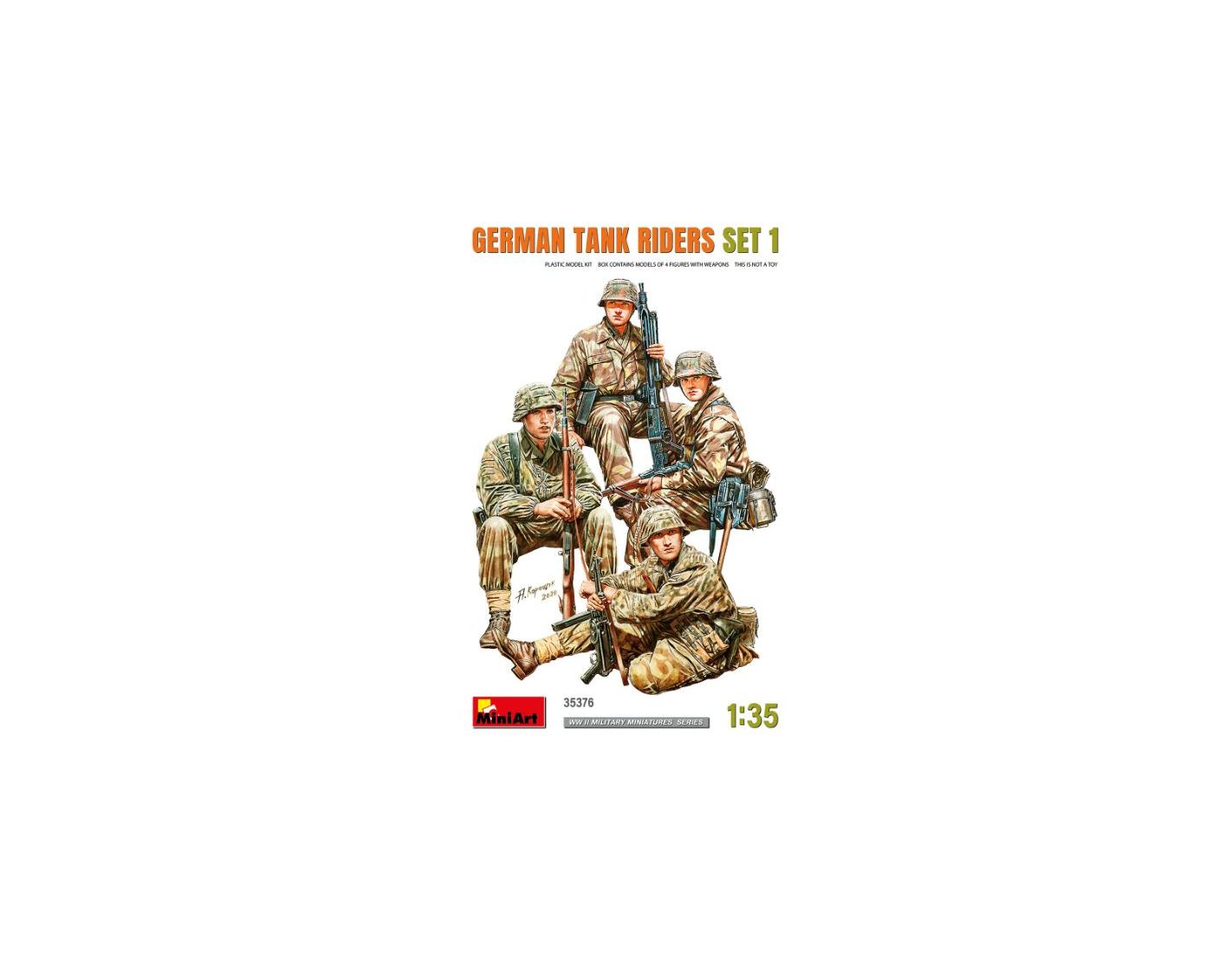 MINIART MIN35376 GERMAN TANK RIDERS SET 1 KIT 1:35 Modellino