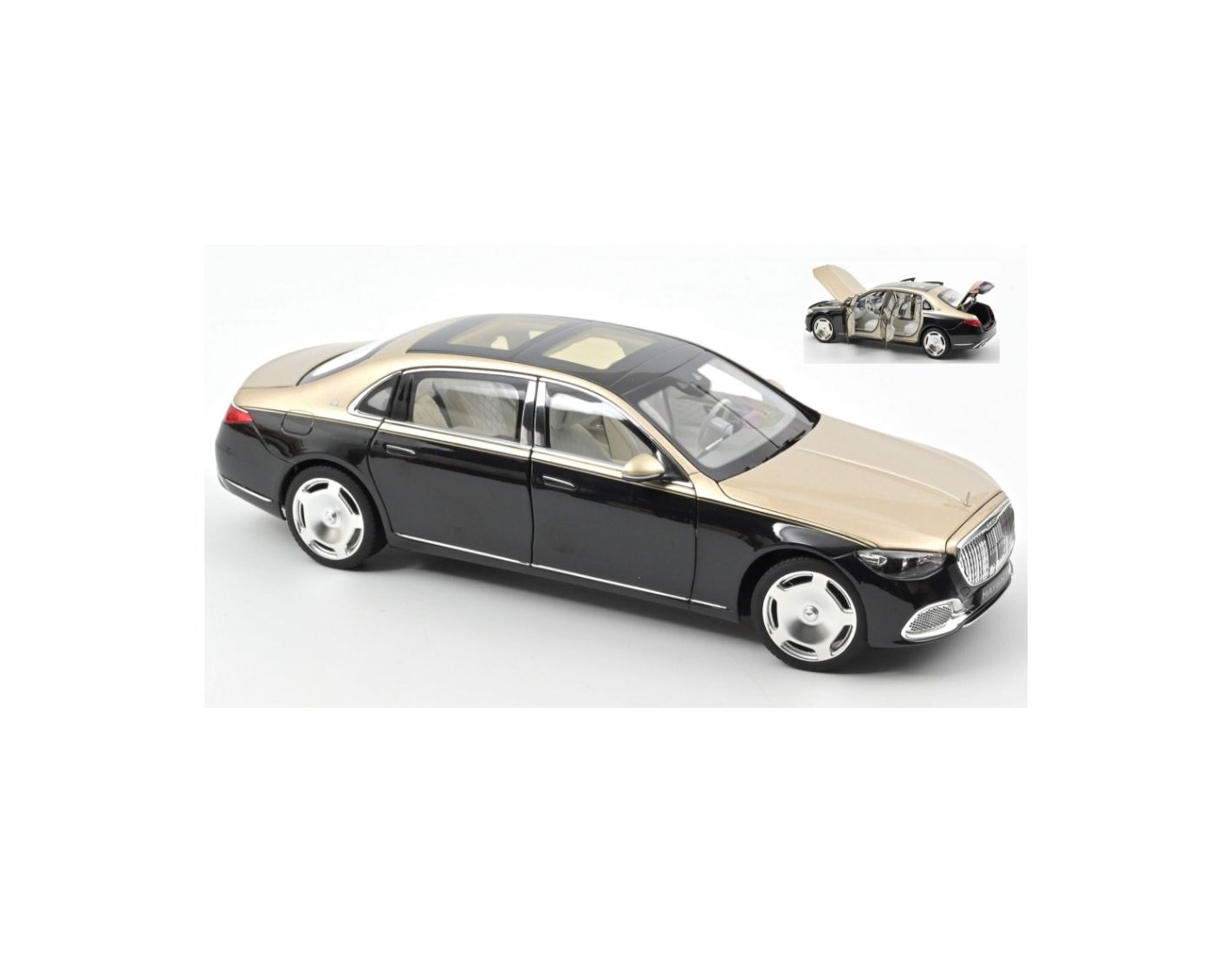 NOREV NV183917 MERCEDES MAYBACH S 680 4MATIC 2021 GOLD MET./BLACK MET.1 ...