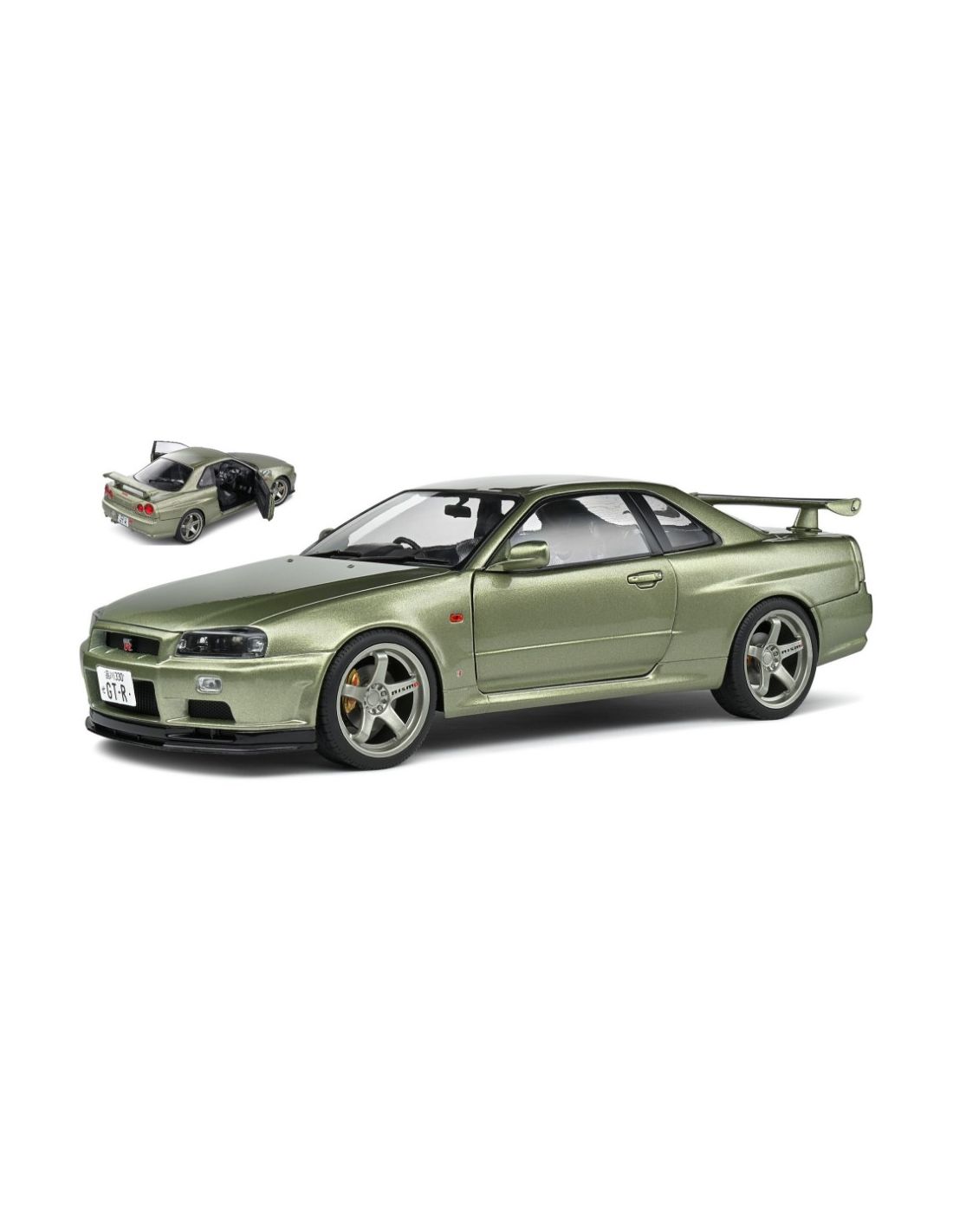 SOLIDO SL1804308 NISSAN GT-R (R34) 1999 MET.GREEN 1:18 Modellino