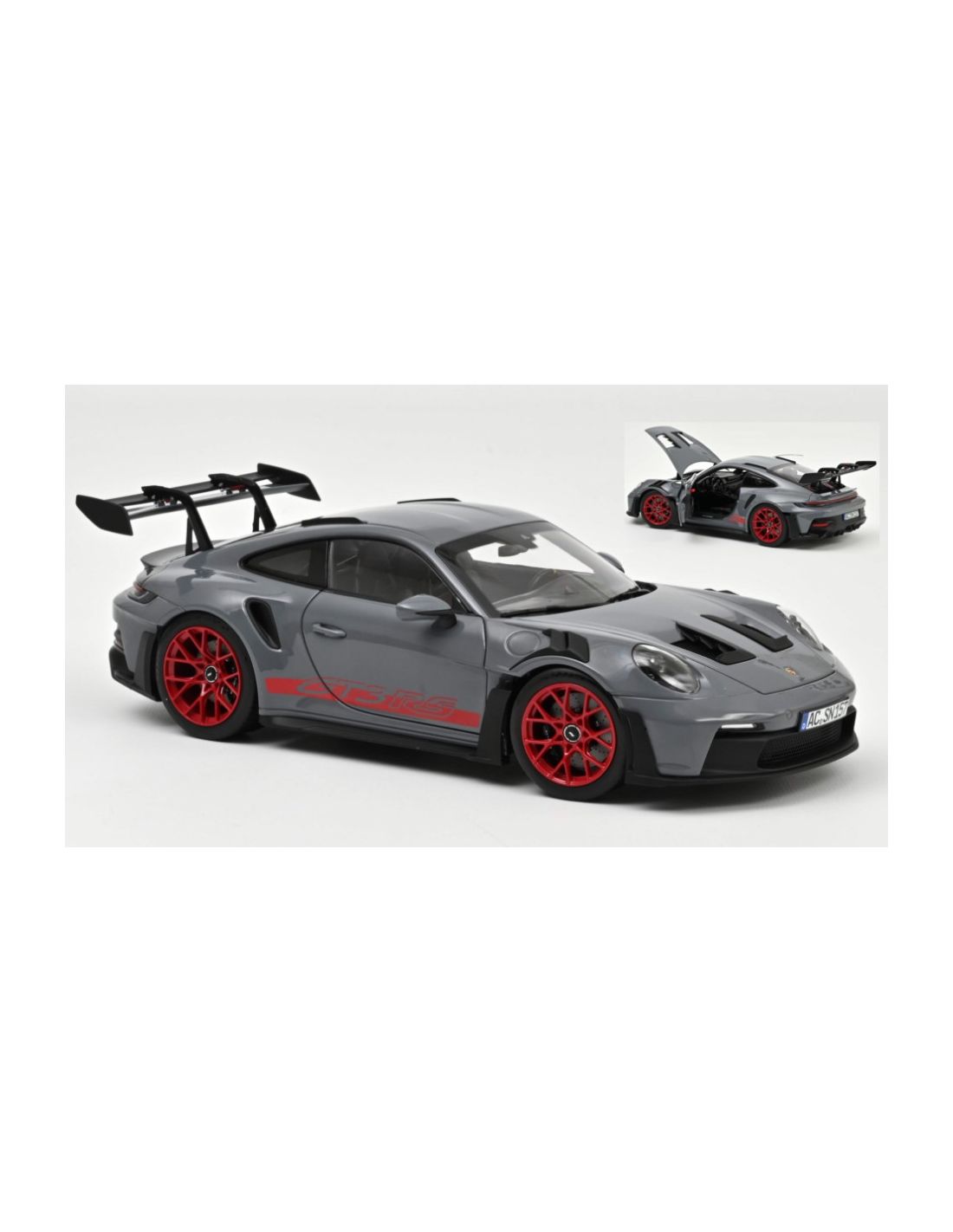 NOREV NV187350 PORSCHE 911 GT3 RS 2022 ARCTIC GREY & PYRO RED 1:18 ...