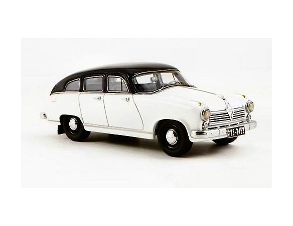 Neo Scale Models NEO43452 BORGWARD H 2400 1955 WHITE/BLACK 1:43 Modellino